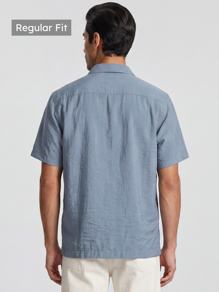Blue Grey Crinkled Solid Shirt – SLAY.FASHION